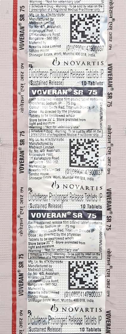 Voveran SR 75 Tablet: Uses, Side Effects, Price, Dosage & More Info ...