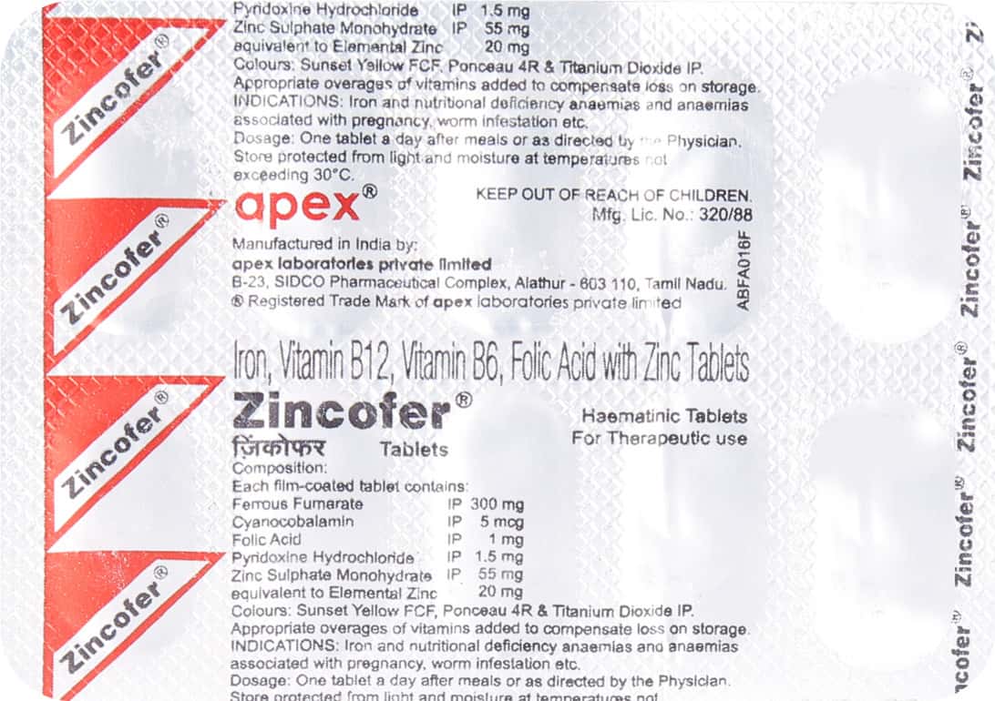 Zincofer Tablet: Uses, Side Effects, Price, Dosage & More Info - PharmEasy