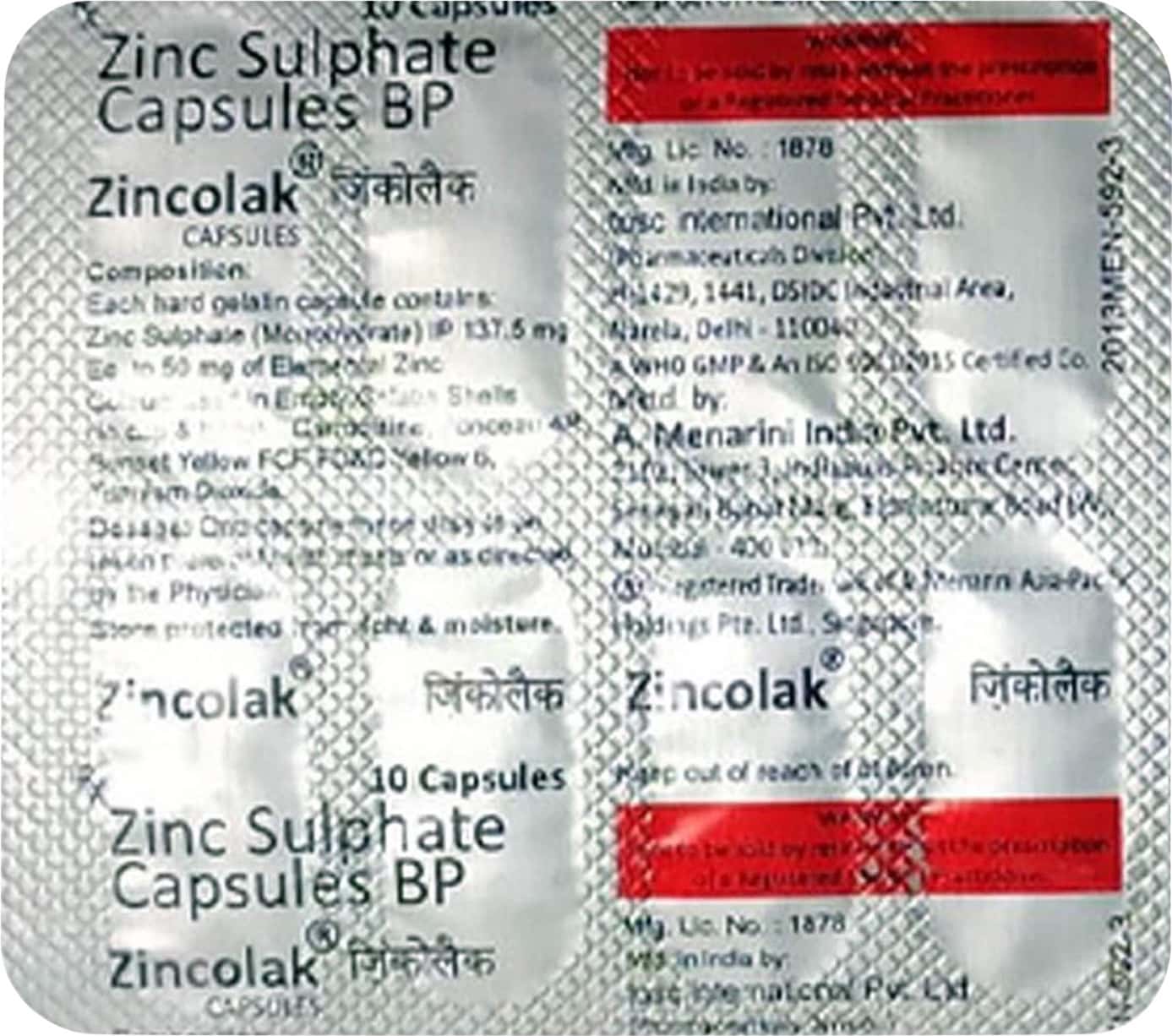 Zincolak 137 MG Capsule (10): Uses, Side Effects, Price & Dosage ...