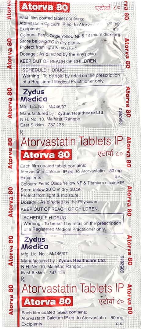 Atorva 80 Tablet: Uses, Side Effects, Price, Dosage & More Info - PharmEasy