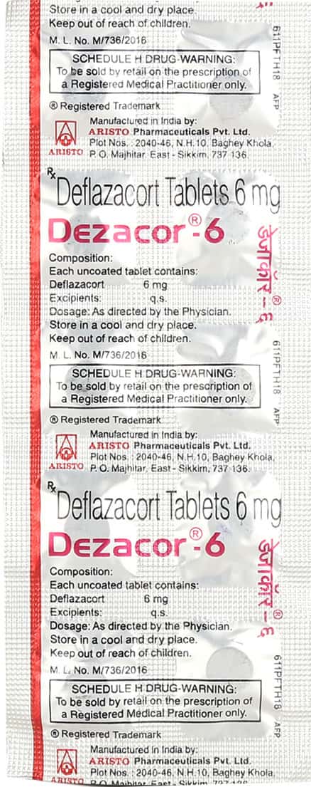 Dezacor 6 MG Tablet (10): Uses, Side Effects, Price & Dosage | PharmEasy