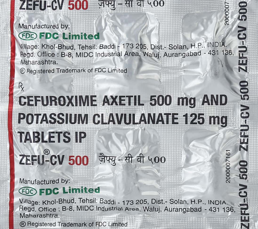 Zefu Cv 500mg Strip Of 6 Tablets: Uses, Side Effects, Price & Dosage ...