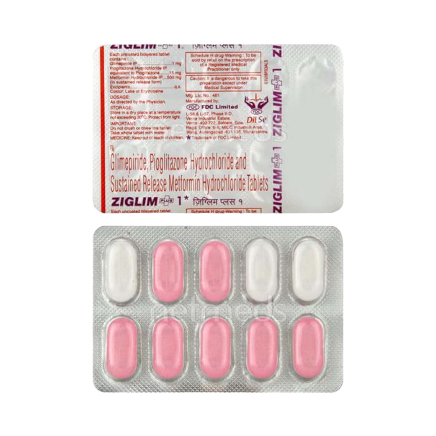 Ziglim Plus 1mg Strip Of 10 Tablets: Uses, Side Effects, Price & Dosage ...