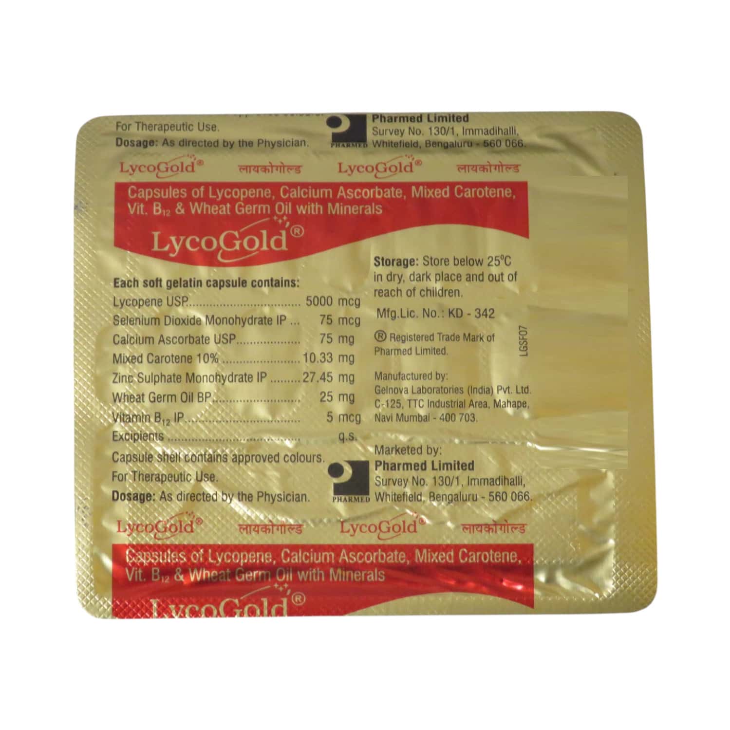Lycogold Strip Of 10 Capsules: Uses, Side Effects, Price & Dosage ...