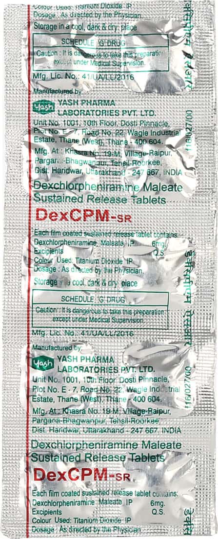 Dexcpm Sr 6 MG Tablet (10): Uses, Side Effects, Price & Dosage | PharmEasy