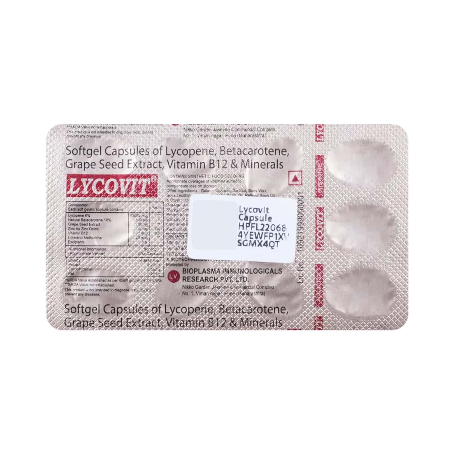 Buy Lycovit Strip Of 10 Capsules Online & Save Up to 24% at PharmEasy