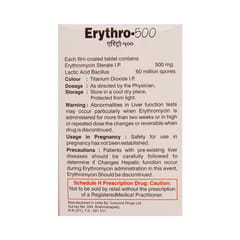 Erythro 500 MG Tablet (10): Uses, Side Effects, Price & Dosage | PharmEasy