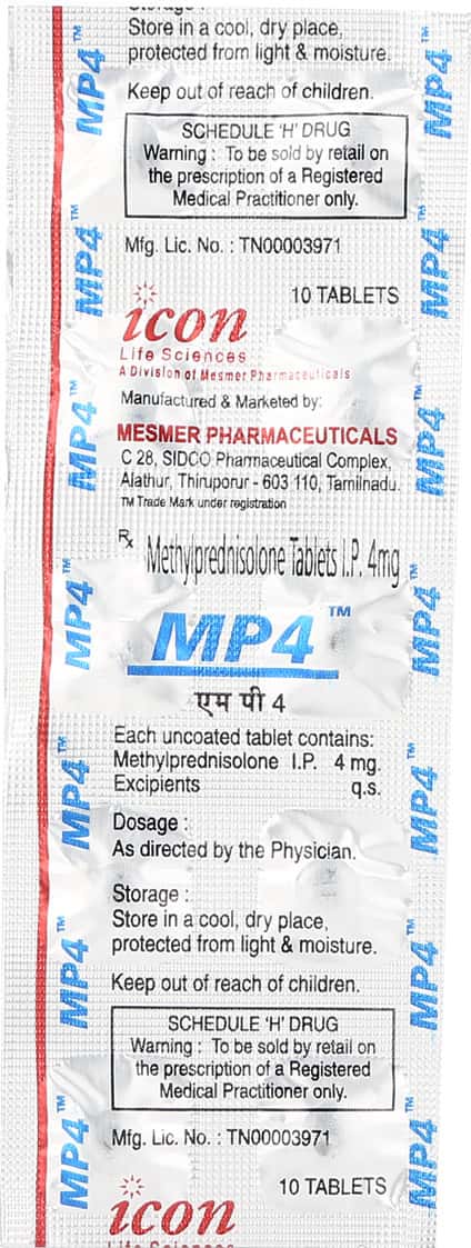 Mp 4 MG Tablet (10): Uses, Side Effects, Price & Dosage | PharmEasy