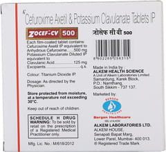 Zocef CV 500 Tablet: Uses, Side Effects, Price, Dosage & More Info ...
