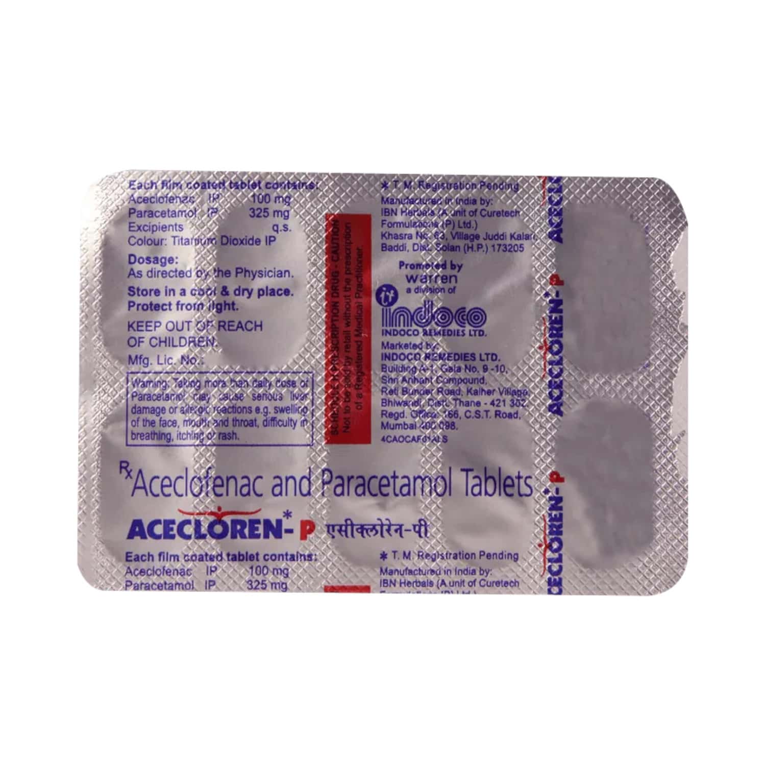 Acecloren P Strip Of 10 Tablets: Uses, Side Effects, Price & Dosage ...