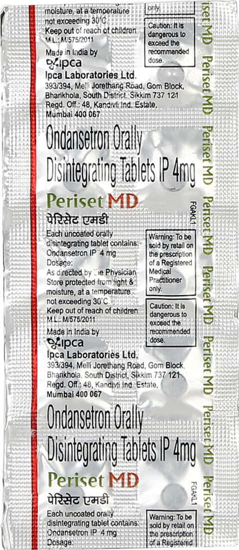 Periset Md 4 MG Tablet (10): Uses, Side Effects, Price & Dosage | PharmEasy
