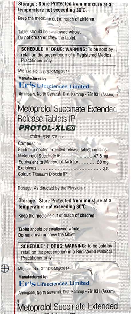 Protol Xl 50 MG Tablet (10): Uses, Side Effects, Price & Dosage | PharmEasy