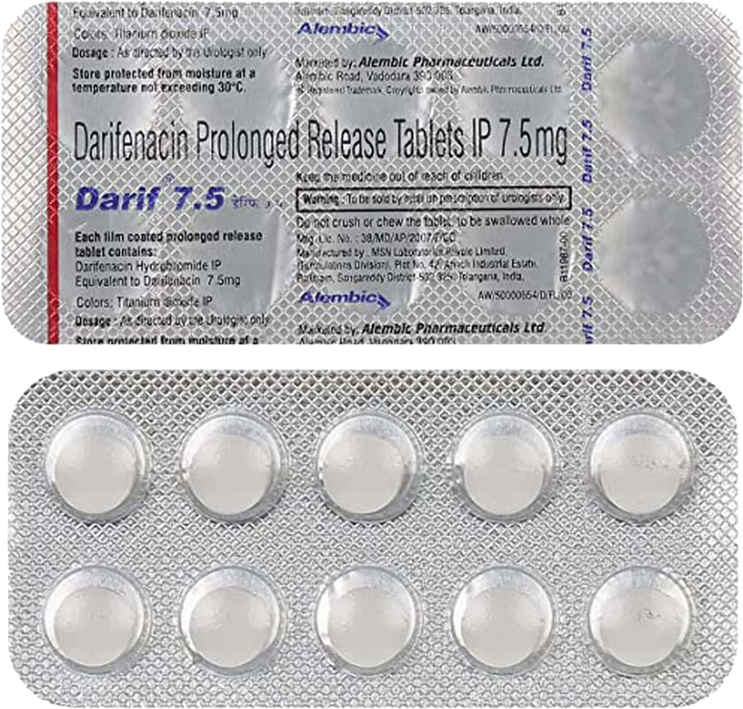 Darif 7.5 MG Tablet (10): Uses, Side Effects, Price & Dosage | PharmEasy