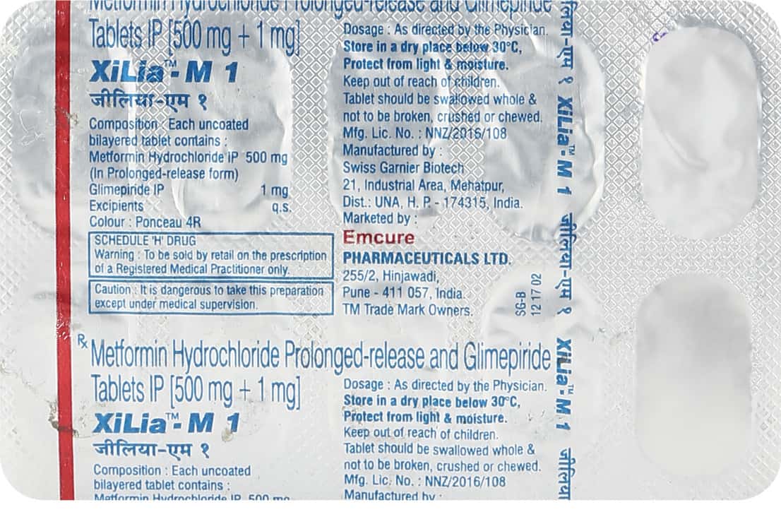 Xilia M1 Strip Of 10 Tablets: Uses, Side Effects, Price & Dosage ...