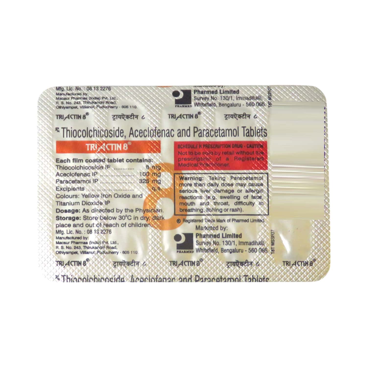 Triactin 8mg Strip Of 10 Tablets: Uses, Side Effects, Price & Dosage ...