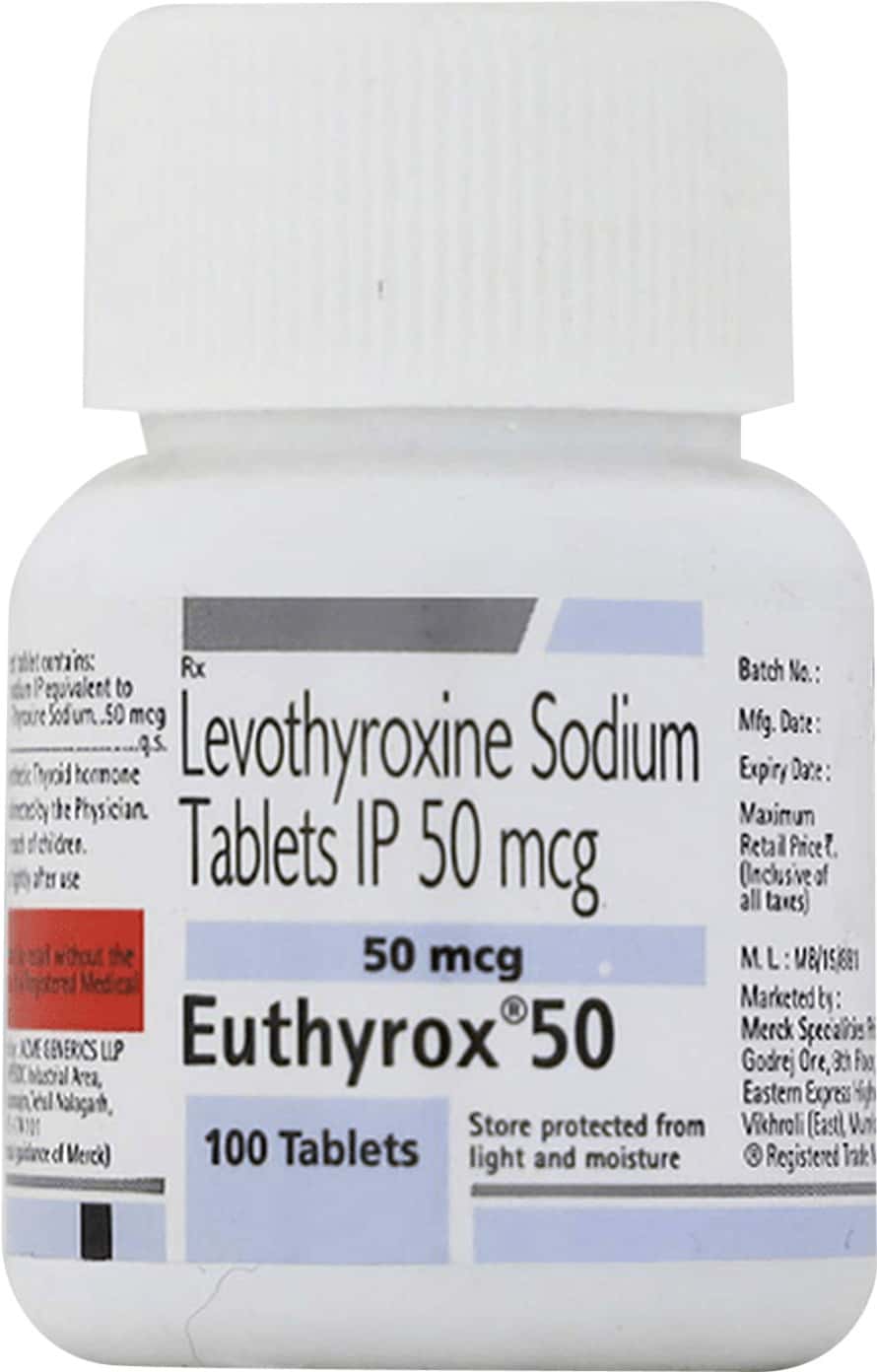 Euthyrox 50 MCG Tablet (100): Uses, Side Effects, Price & Dosage ...