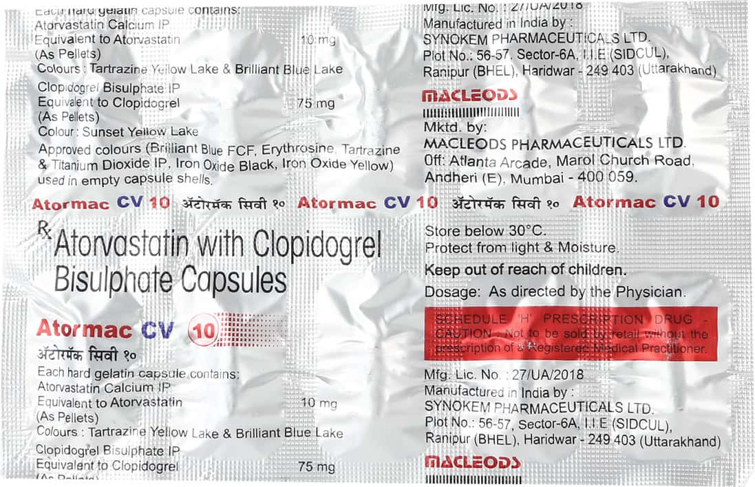 Atormac Cv 10mg Strip Of 10 Capsules: Uses, Side Effects, Price ...