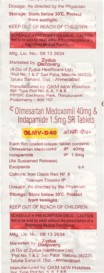 Olmy D 40mg Strip Of 10 Tablets: Uses, Side Effects, Price & Dosage ...