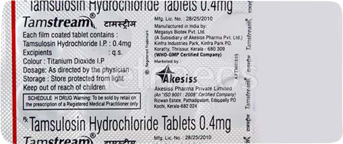 Tamstream 0.4 MG Tablet (10): Uses, Side Effects, Price & Dosage ...