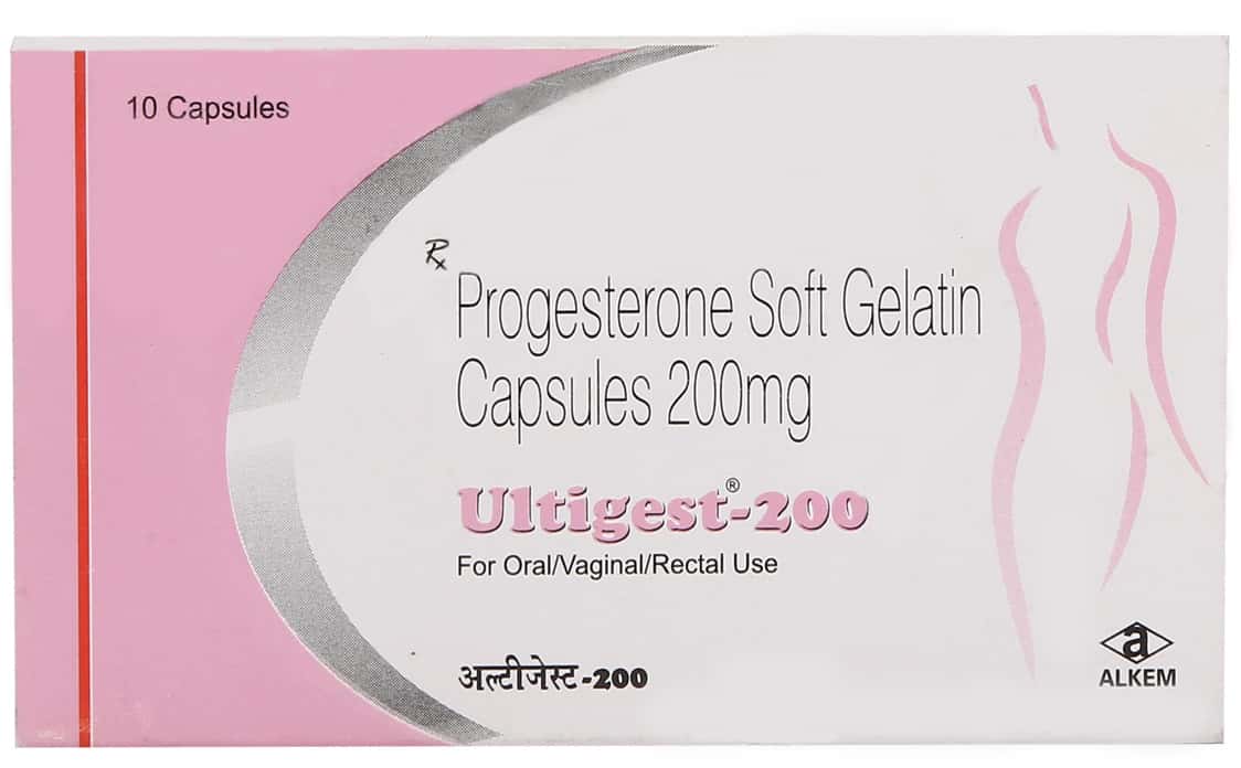 Ultigest 200 MG Oral/Vaginal/Rectal Capsule (10): Uses, Side Effects ...