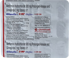 Glimulin Mf 2mg Strip Of 15 Tablets: Uses, Side Effects, Price & Dosage ...