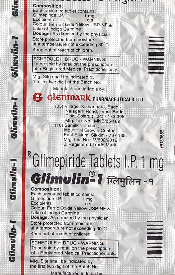 Glimulin 1 MG Tablet (15): Uses, Side Effects, Price & Dosage | PharmEasy