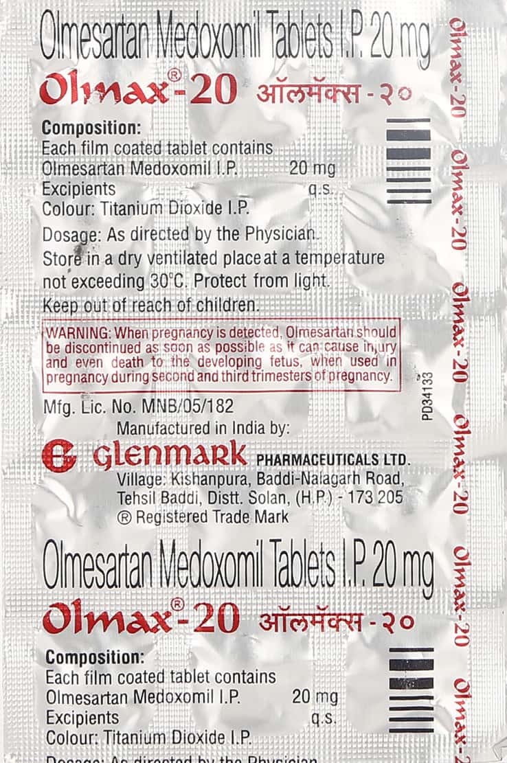 Olmax 20 MG Tablet (15): Uses, Side Effects, Price & Dosage | PharmEasy