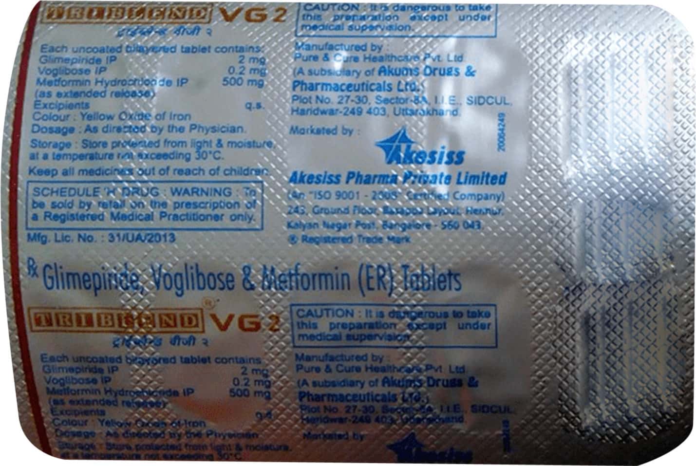 Triblend Vg 2mg Strip Of 10 Tablets: Uses, Side Effects, Price & Dosage ...