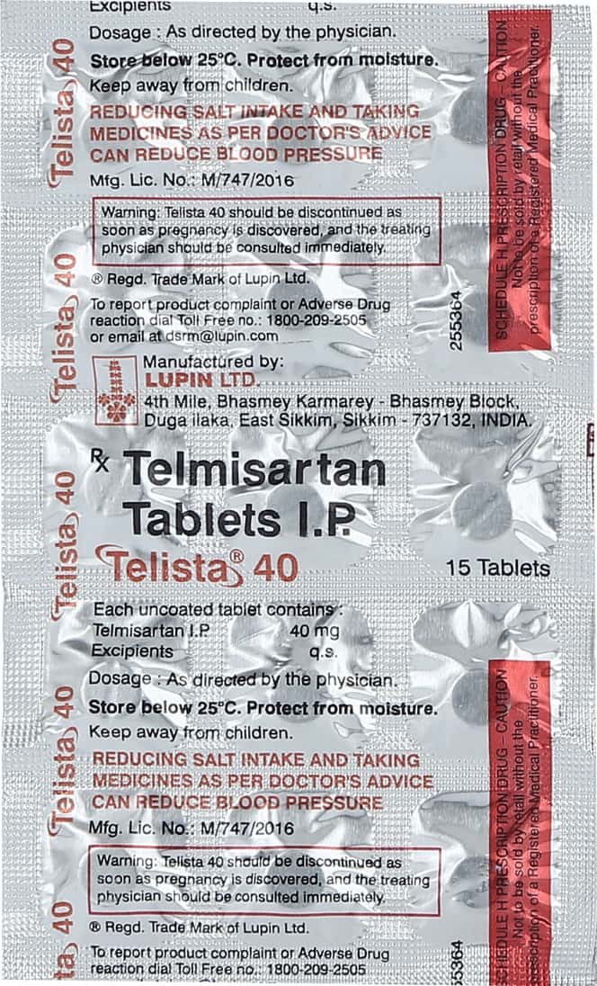 Telista 40 Tablet: Uses, Side Effects, Price, Dosage & More Info ...