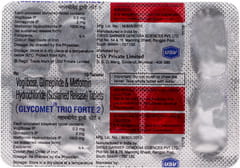 Glycomet Trio Forte 2mg Strip Of 10 Tablets: Uses, Side Effects, Price ...