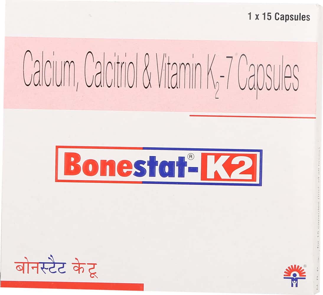 Bonestat K2 Strip Of 15 Capsules: Uses, Side Effects, Price & Dosage ...