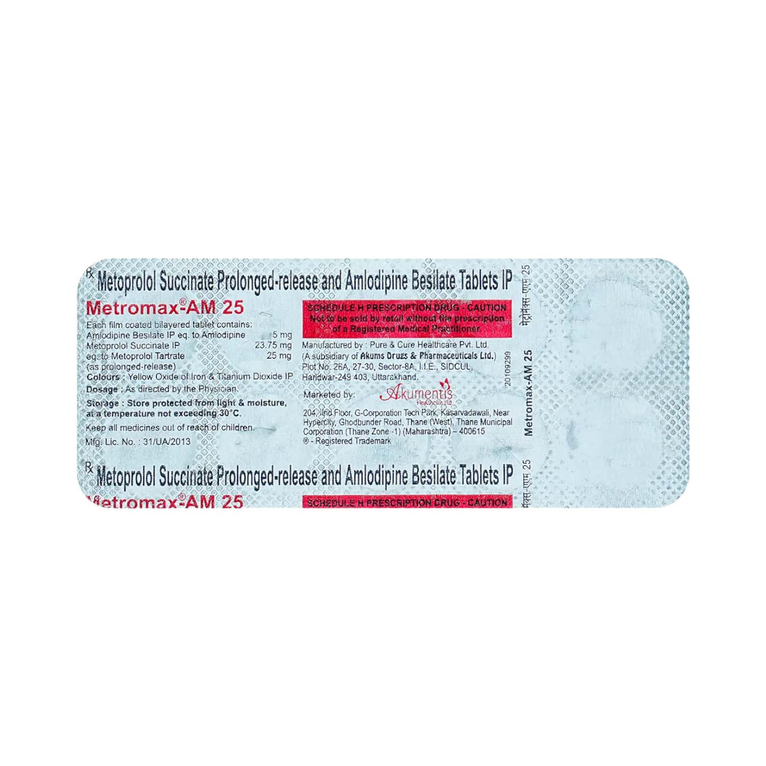 Metromax Am 25mg Strip Of 10 Tablets: Uses, Side Effects, Price ...