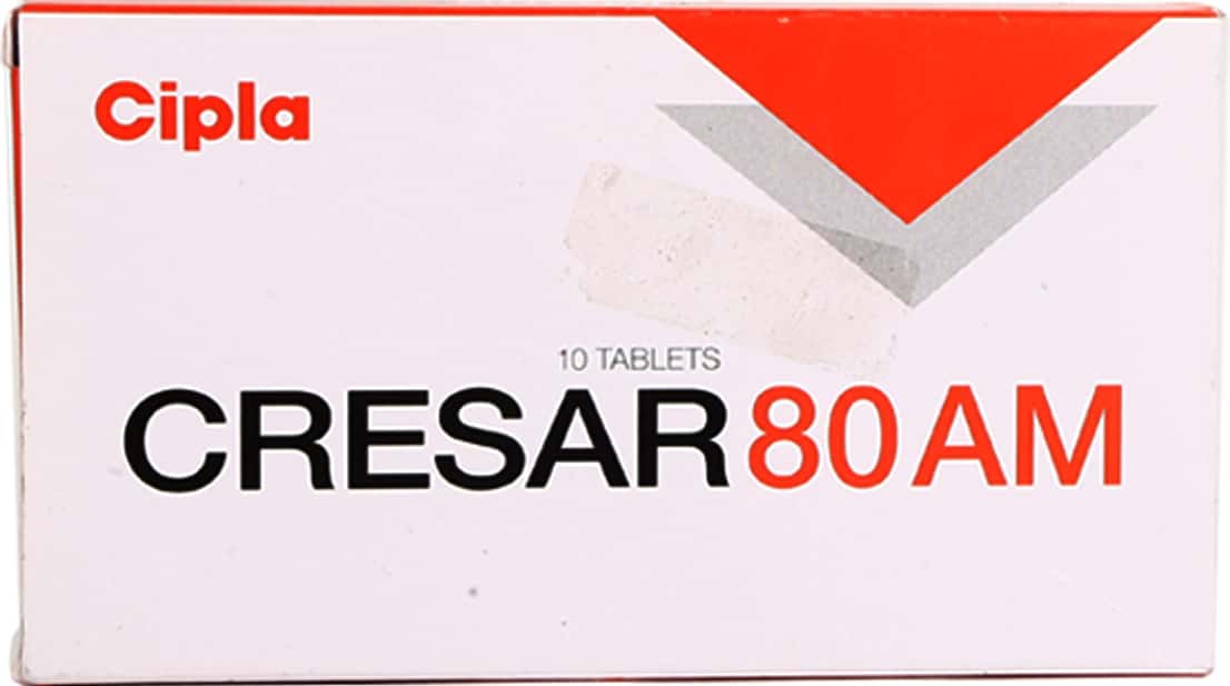 Cresar Am 80mg Strip Of 10 Tablets: Uses, Side Effects, Price & Dosage ...