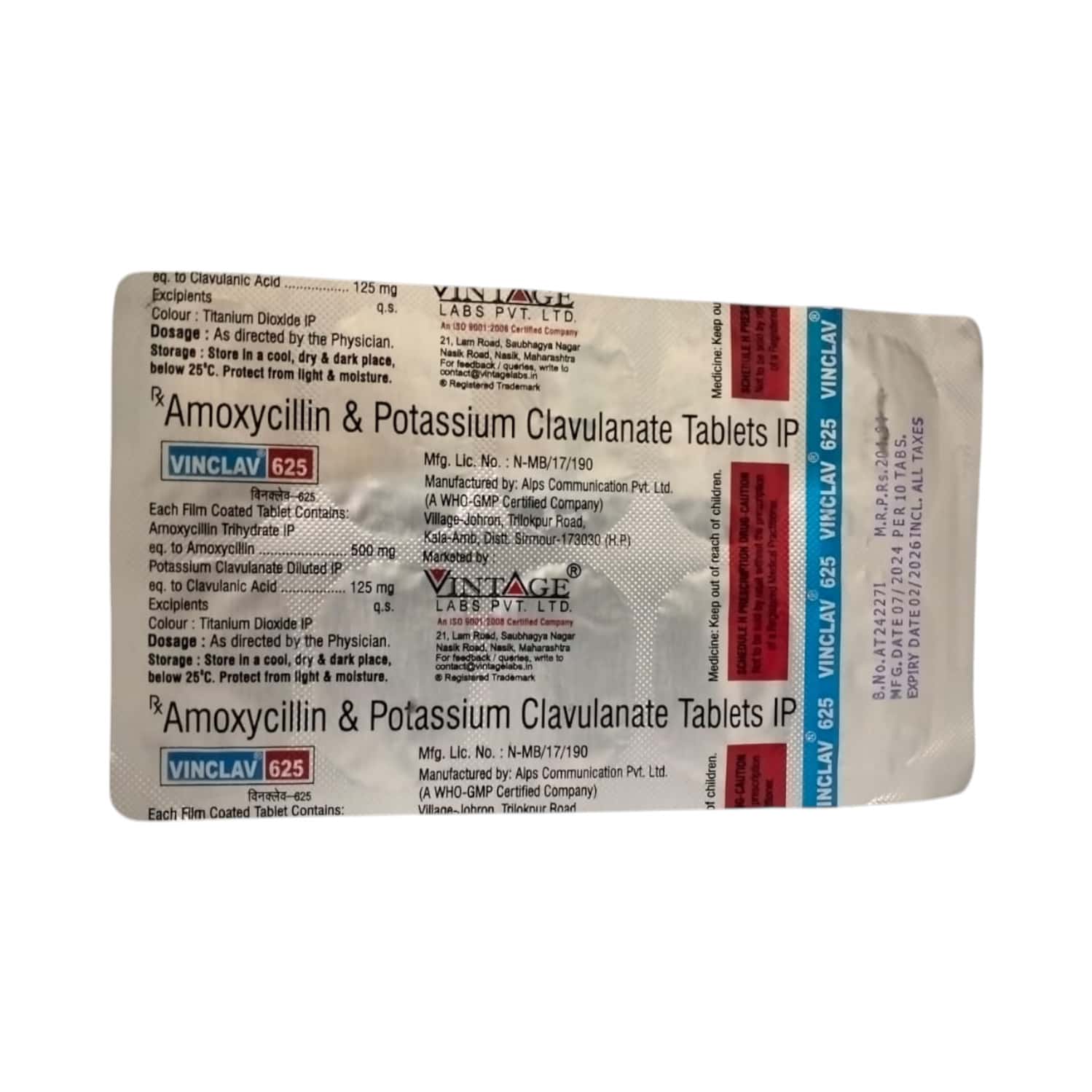 Vinclav 625mg Tablet: Uses, Side Effects, Price & Dosage | PharmEasy