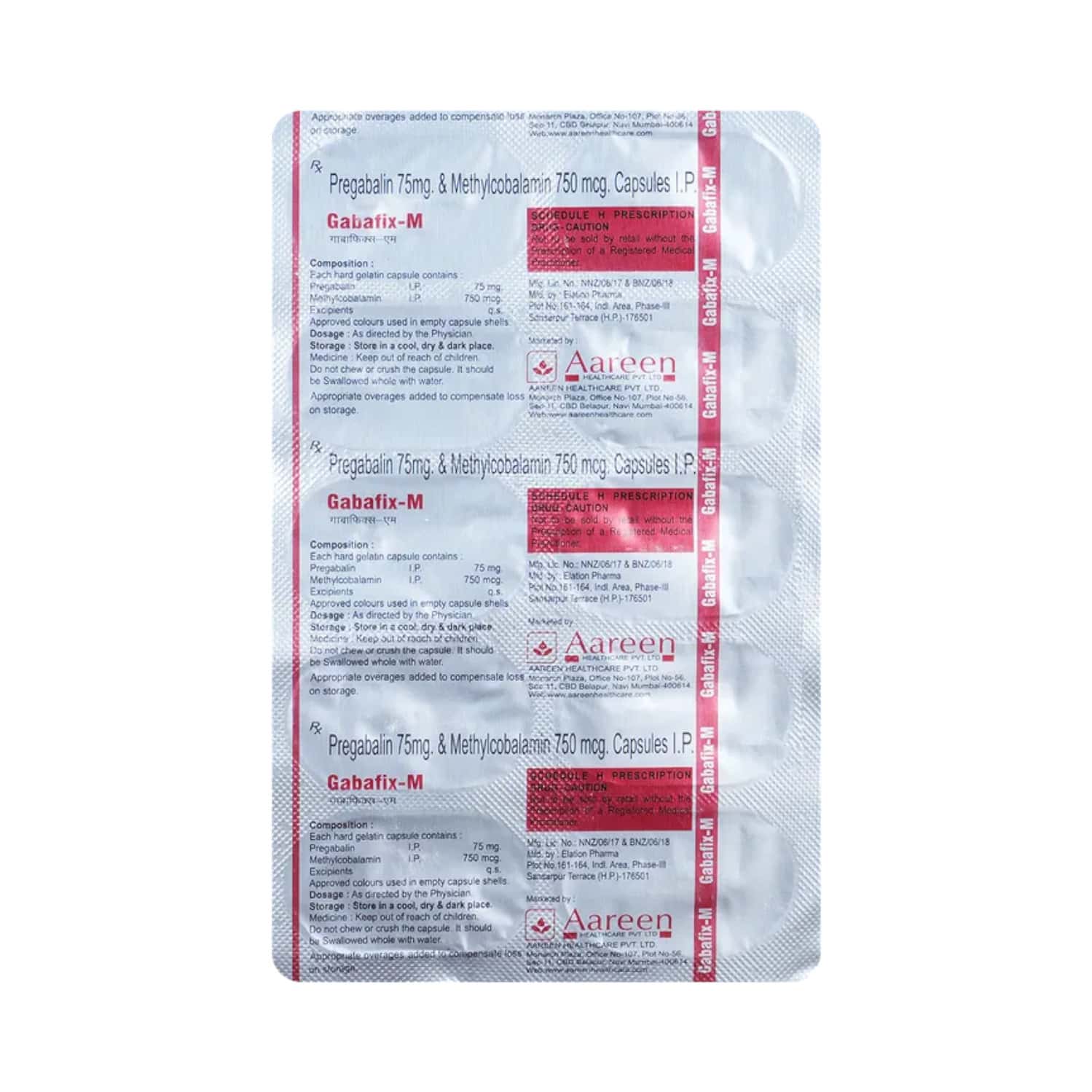 Gabafix M Strip Of 10 Capsules: Uses, Side Effects, Price & Dosage ...