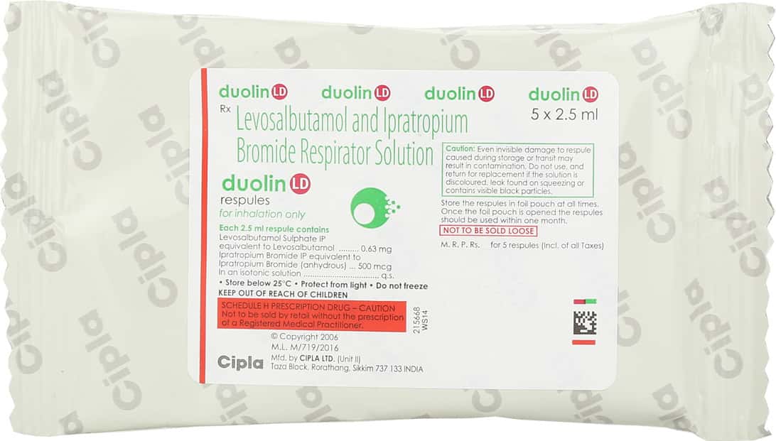 Duolin LD Respules 5x2.5ml: Uses, Side Effects, Price, Dosage & More ...