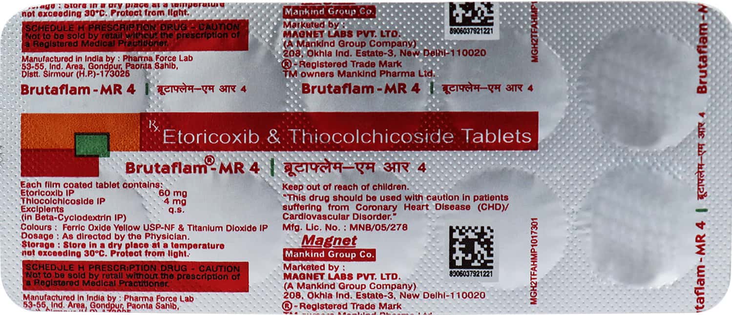 Brutaflam-MR 4 Tablet: Uses, Side Effects, Price, Dosage & More Info ...