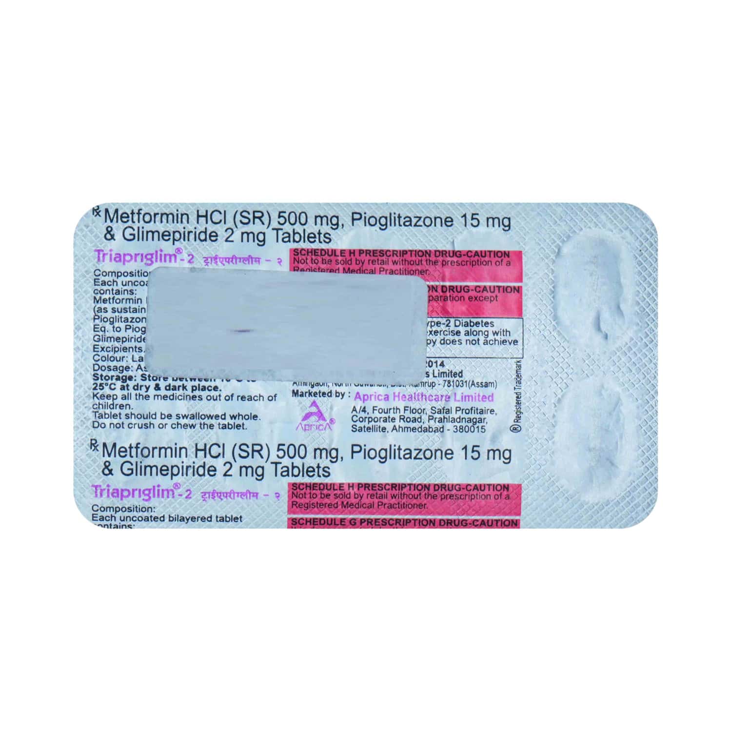 Triapriglim 2mg Strip Of 10 Tablets: Uses, Side Effects, Price & Dosage ...