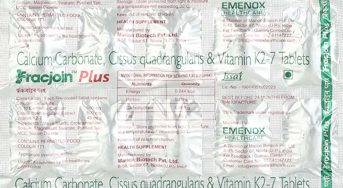 Buy Fracjoin Plus 500mg Strip Of 10 Tablets Online & Save Up to 24% at ...