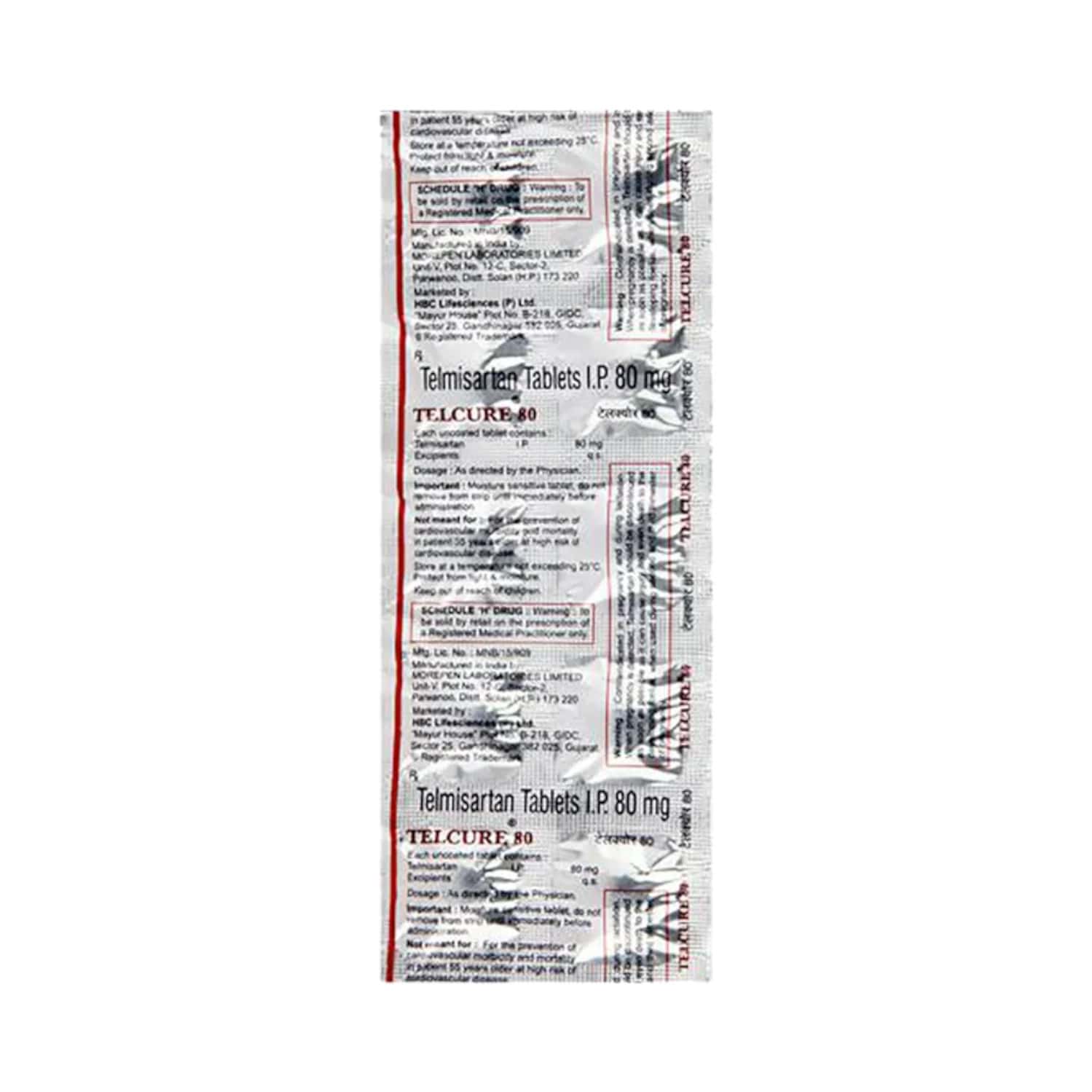 Telcure 80 MG Tablet (10): Uses, Side Effects, Price & Dosage | PharmEasy