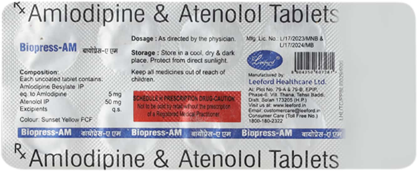 Biopress Am Strip Of 10 Tablets: Uses, Side Effects, Price & Dosage ...