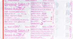 Semi Amaryl 0.5 MG Tablet (30): Uses, Side Effects, Price & Dosage ...