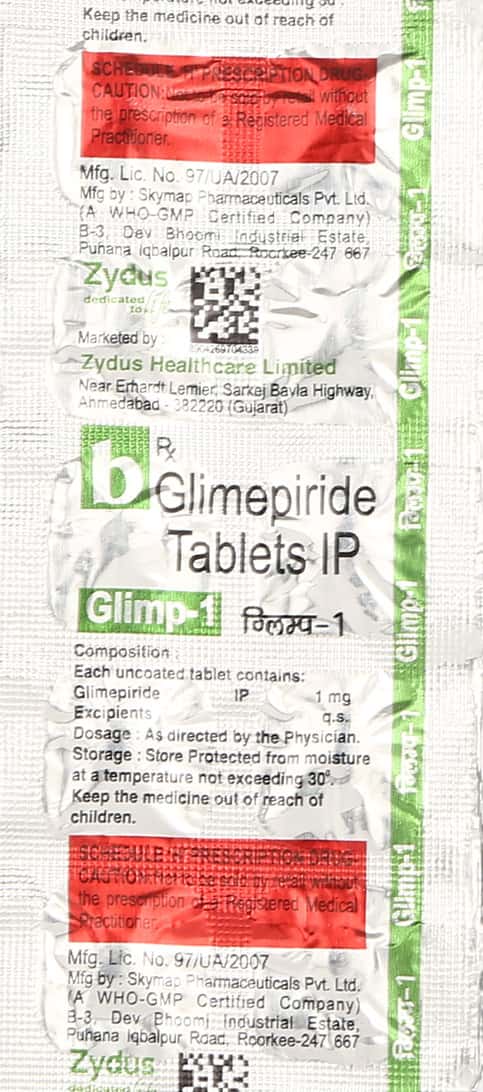 Glimp 1 MG Tablet (10): Uses, Side Effects, Price & Dosage | PharmEasy