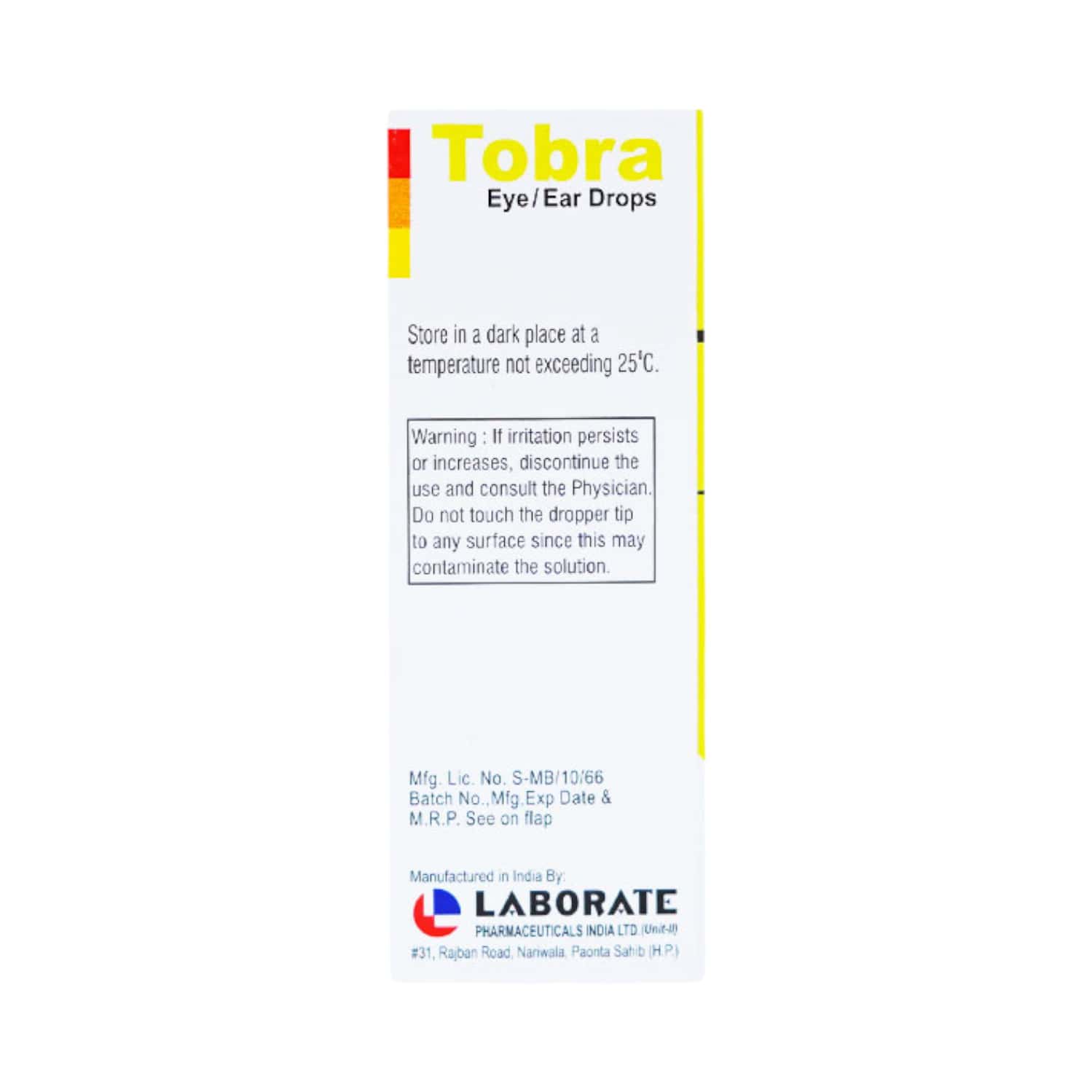Tobra 0.3 % Eye/Ear Drop (10): Uses, Side Effects, Price & Dosage ...