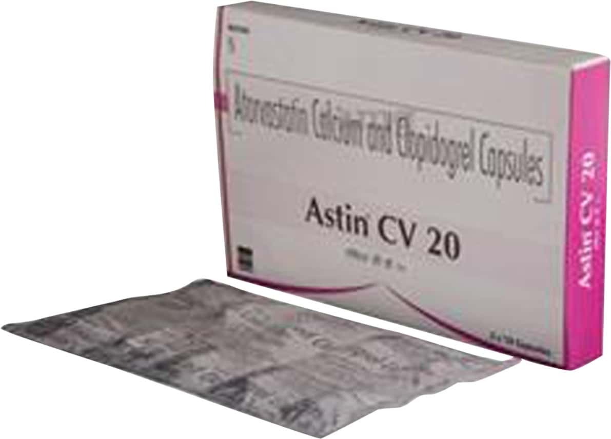 Astin Cv 20mg Strip Of 10 Capsules: Uses, Side Effects, Price & Dosage ...