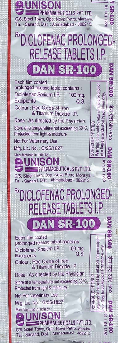 Dan Sr 100 MG Tablet (10): Uses, Side Effects, Price & Dosage | PharmEasy