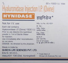 Hynidase 1500 IU Powder For Injection (1): Uses, Side Effects, Price ...