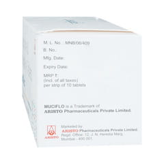 Muciflo Strip Of 10 Tablets: Uses, Side Effects, Price & Dosage | PharmEasy