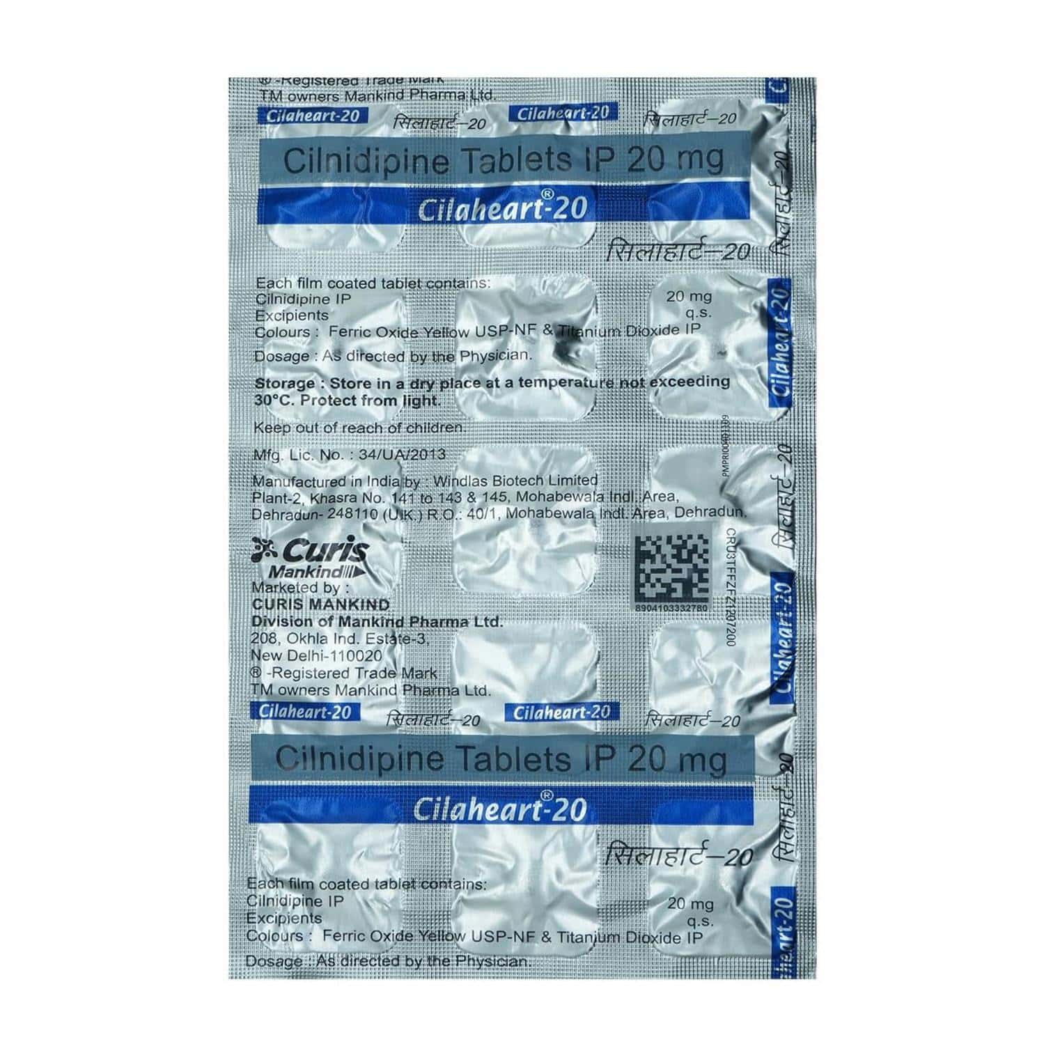 Cilaheart 20 MG Tablet (15): Uses, Side Effects, Price & Dosage | PharmEasy