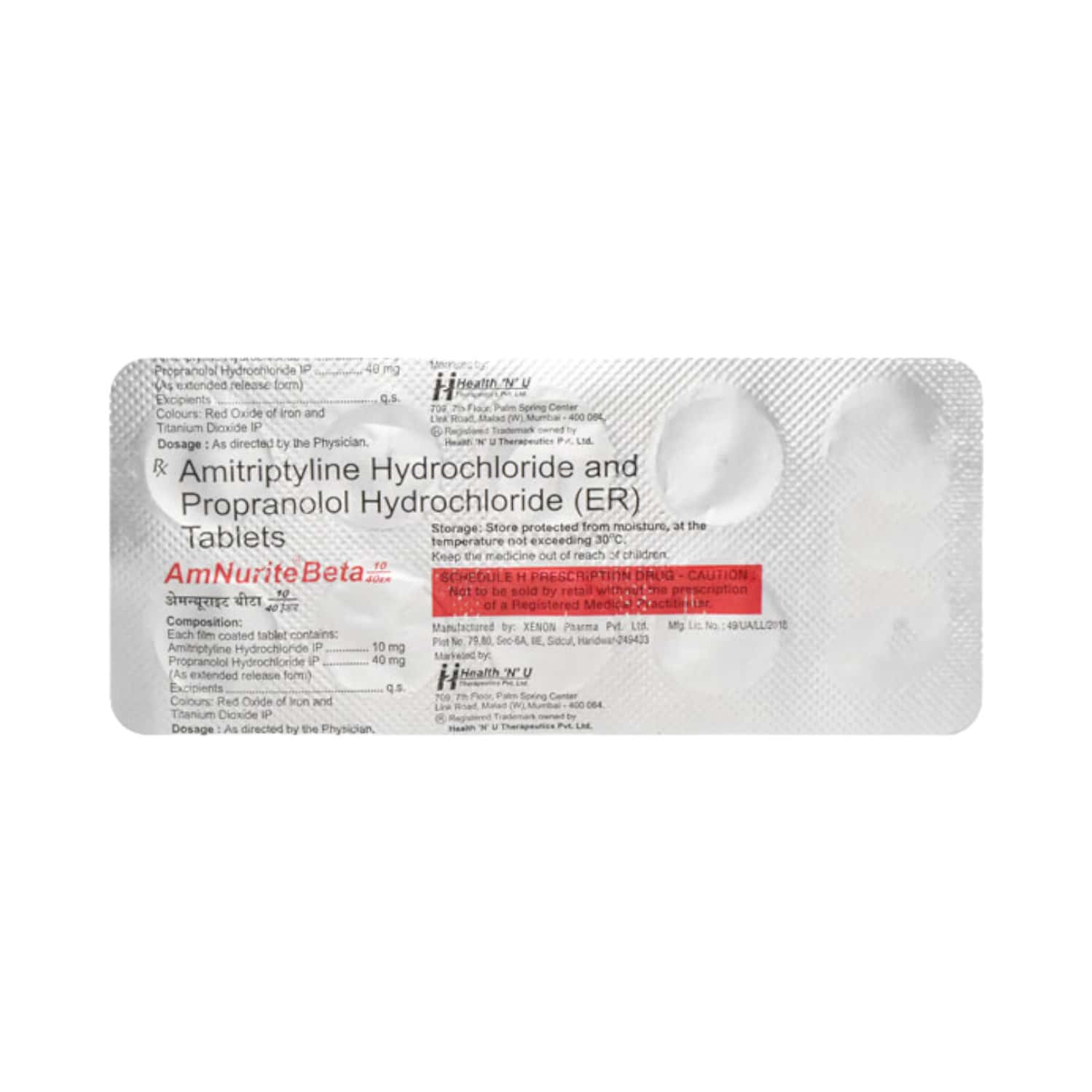 Buy Amnurite Beta 10/40mg Er Strip Of 10 Tablets Online & Save Up to 24 ...